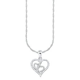 Amor Damen Kette mit Anh&auml;nger &raquo;Herz&laquo; mit Zirkonia (synth.) silber