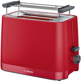 Bosch Toaster &raquo;MyMoment TAT3M124&laquo; 2 Schlitze f&uuml;r 2 Scheiben 950 W entnehmbarer Br&ouml;tchenaufsatz, Auftaufunktion, Brotzentrierung, AutoOff rot Toaster