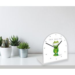 LuckyLinde Tischuhr &raquo;Der Frosch Janosch&laquo; Tischuhr aus Acrylglas, Uhr, bedruckt, ger&auml;uschlos, modern