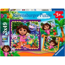 Ravensburger Puzzle &raquo;3x49, Dora the Explorer&laquo; Made in Europe bunt