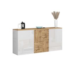 Inosign Sideboard &raquo;Sideboard ISEO, Kommode, Schrank, Kredenz&laquo; 1 Stk. tlg. stehend/h&auml;ngend, 3 T&uuml;ren HG lackiert, 6 F&auml;cher, B 150 cm