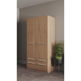 Priess Kleiderschrank &raquo;Schrank Garderobe W&auml;scheschrank Barcelona in 5 Breiten&laquo; viel Stauraum, ger&auml;umige Schubk&auml;sten, mit Spiegel, MADE IN GERMANY 