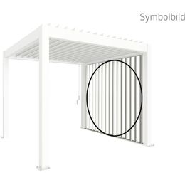 BioHort Pavillonseitenteil &raquo;3,5m f&uuml;r Pergola, wei&szlig;&laquo; 327,7x 234,9 cm, Lamellenseitenwand mit Abschlussblende Stahl