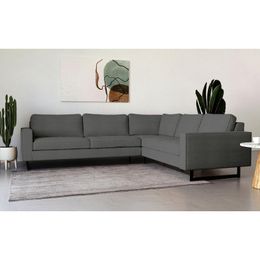 Home Affaire Ecksofa &raquo;Pinto, XXL, 250/290 cm, langer Schenkel, Ottomane&laquo; Cord, Chenille, Lederoptik, mit Keder, Metallf&uuml;&szlig;e, Wellenunterfederung 
