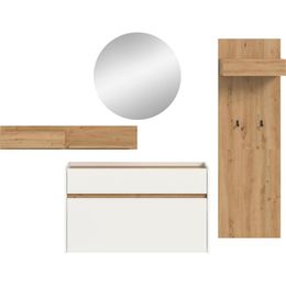 Home Affaire Garderoben-Set &raquo;EVRID, 4-teilig, Breite 205 cm, individuell h&auml;ngbar & erweiterbar&laquo; best. aus: Wandboard, Kommode, Spiegel, 