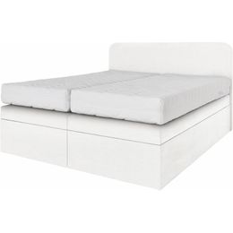 Westfalia Schlafkomfort Boxspringbett wahlweise mit Bettkasten wei&szlig; Box und Kopfteil: Microvelours (100% Polyester) oder Kunstleder (Polyurethan);Bezug der Obermatratze: 100%