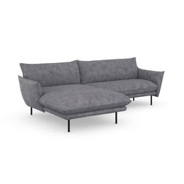 Home Affaire Ecksofa &raquo;Stine L-Form&laquo; Besonderes Design durch Kissenoptik und Keder, by Morten Georgsen grau Struktur (100% Polyester);Struktur weich (