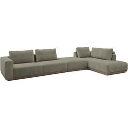 Musterring Wohnlandschaft Anreihsofa mit Armlehne links, Eckteil rechts mit Kissen & Hocker 100% Polyester