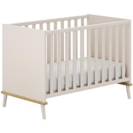 YUNY by PAIDI Babybett &raquo;HAZEL 60x120cm in Beige, Kinderbett mit Massivholz&laquo; Gitterbett 3-fach h&ouml;henverstellbar Massivholz, Spanplatte