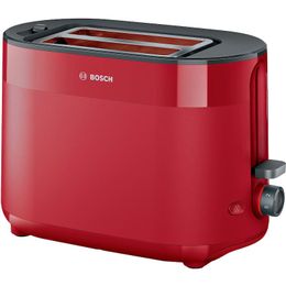 Bosch Toaster &raquo;MyMoment TAT2M124&laquo; 2 Schlitze f&uuml;r 2 Scheiben 950 W integrierter Br&ouml;tchenaufsatz, Auftaufunktion, Brotzentrierung, AutoOff rot Toaster
