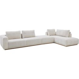Musterring Wohnlandschaft Anreihsofa mit Armlehne links, Eckteil rechts mit Kissen & Hocker 100% Polyester