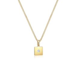 Elli DIAMONDS Damen Elli DIAMONDS Collierkettchen &raquo;Quadrat Diamant (0.015 ct) 585 Gelbgold&laquo; gold