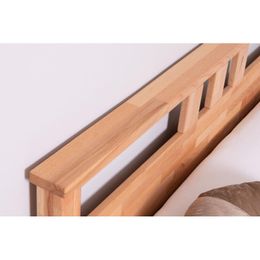 Ticaa Massivholzbett &raquo;Merci&laquo; Doppelbett, aus Buche Massivholz, inkl. Rollrost beige