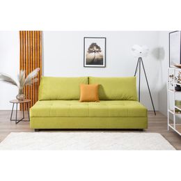 Collection AB Schlafsofa &raquo;DARIA inklusive Schlafunktion und Bettkasten&laquo; Schlafsofa,Bettfunktion,Bettkasten,inklusive R&uuml;ckenkissen,Federkern gr&uuml;n 100%
