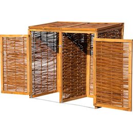Dobar M&uuml;lltonnenbox 2x240l, BxTxH: 137x83x132 cm braun Holzwerkstoff