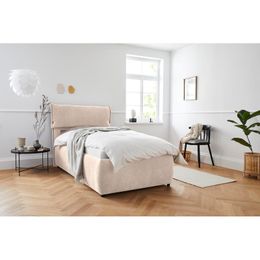 Home Affaire Polsterbett &raquo;Jenson&laquo; als Bettgestell oder mit 3 Matratzenarten und H&auml;rtegraden beige Struktur weich (85% Polyester/15% Nylon)