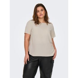 Only Carmakoma Damen Only CARMAKOMA Shirtbluse &raquo;CARVICA SS TOP WVN NOOS&laquo; Materialmix, regular fit gelb 50