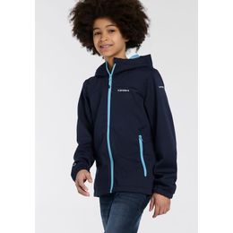 Icepeak M&auml;dchen Softshelljacke &raquo;KULM JR&laquo; 1 Stk. tlg. mit Kapuze f&uuml;r Kinder und Jugendliche, mit Kapuze, mit Fleece-Futter blau 164
