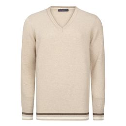 Felix Hardy Pullover Herren Gr&ouml;&szlig;e L beige / braun / wei&szlig;