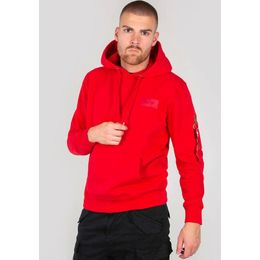 Alpha Industries Herren Kapuzensweatshirt &raquo;BACK PRINT HOODY&laquo;, Baumwollmischung, regular fit rot L
