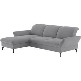 Sit & More sit&more Ecksofa &raquo;Leandro L-Form&laquo; Wahlweise mit Bett-, Kopfteil - und Armlehnfunktion, sowie Bettkasten grau 100% Polyester