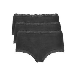 Nina von C. Damen Taillenslip &raquo;"Cosy"&laquo; 3er Pack, eng, elastisch, atmungsaktiv, bequem, feminin, mit Spitze schwarz 40