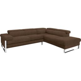 W.Schillig Ecksofa &raquo;finn, toller Sitzkomfort, L-Form, hochwertige Verarbeitungsdetails&laquo; German Design Award 2016, Fu&szlig;gestell Chrom gl&auml;nzend, Breite 