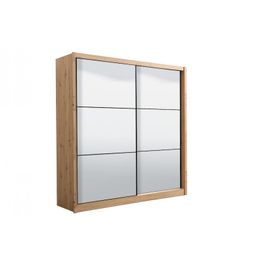 Inosign Schwebet&uuml;renschrank &raquo;Navara Kleiderschrank mit Spiegel W&auml;scheschrank&laquo; mit kompletter Spiegelfront, FSC -zertifiziert, 213,5x215,5x61cm braun 