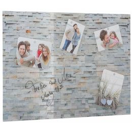 Home Affaire Magnettafel &raquo;Stone Wall&laquo; Memoboard, Acrylglas, Stein, magnetisch, Tafel schwarz