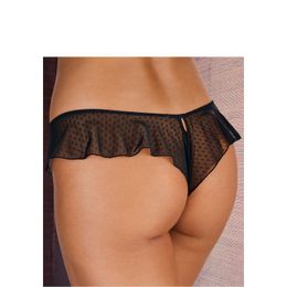 Lascana Damen Lascana String-Ouvert in transparenter Optik, Reizw&auml;sche, verf&uuml;hrerische Dessous schwarz 32/34