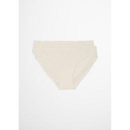 Marc O'Polo Marc O'polo Damen Marc O'Polo Slip &raquo;Second Skin&laquo; 2er Pack, mit extra flachen N&auml;hten wei&szlig; L