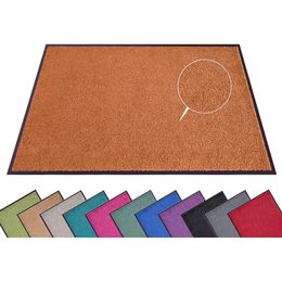 Hanse Home Fu&szlig;matte &raquo;Wash & Clean&laquo; rechteckig 7 mm H&ouml;he Schmutzfangmatte, T&uuml;rmatte, In- und Outdoor, Teppich, L&auml;ufer, waschbar orange Kunstfaser