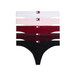 Tommy Hilfiger Underwear Damen Tanga &raquo;5 PACK FLAG THONG&laquo; Packung, 5er, 5 Stk. mit Logo wei&szlig; L (40), 5 Stk.