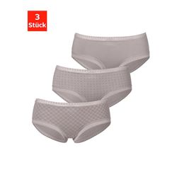 Lascana Damen Lascana Panty 3er-Pack, aus elastischer Baumwolle mit weicher Spitze grau 32/34