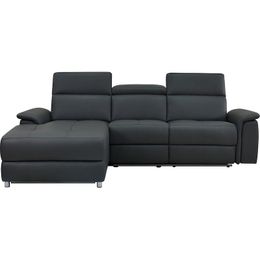 Home Affaire Ecksofa &raquo;Pareli, L-Form, 259cm,m. Recamiere, Echtleder, Kunstleder, Webstoff&laquo; man. o. elektr. Relaxfunktion, USB/Kopfteilverstellg u. LED