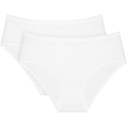 Triumph Damen Midislip &raquo;Sense Of Cotton&laquo; 2er Pack, weich, ohne Seitennaht, elastisch wei&szlig; 48