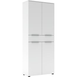 Innostyle Aktenschrank &raquo;B&uuml;roschrank Santorin, 80/198/38 cm ( B/H/T)&laquo; 1 Stk. tlg. 4 t&uuml;rig, 1 Schubkasten, Softclose, Klarglas, ABS Schutzkante ABS-Kunststoff, 