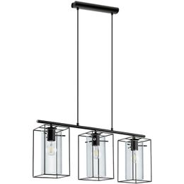 Eglo H&auml;ngeleuchte &raquo;LONCINO Pendellampe - Stahl - E27 - 3X60W - IP20&laquo; E27 1 Stk. H&auml;ngelampe, Deckenlampe, Wohnzimmer, Esszimmer, L74,5 x B15 x H110 cm
