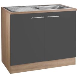 Optifit Sp&uuml;lenschrank &raquo;Kalmar&laquo;, Breite 100 cm grau