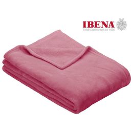 Ibena Wohndecke &raquo;Uni Fleecedecke Olbia&laquo; einfarbig schick, Kuscheldecke pink Polyester