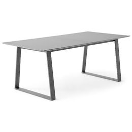 Esstisch &raquo;Meza Designtisch mit Auszugsfunktion und 2 Einlegeplatten&laquo; 1 Stk. tlg. rechteckige Tischplatte MDF, Trapez Metallgestell schwarz Tischplatte