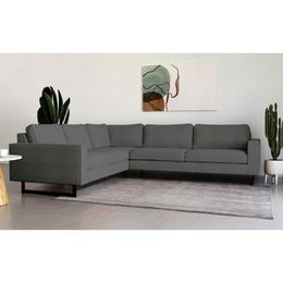 Home Affaire Ecksofa &raquo;Pinto, XXL, 250/290 cm, langer Schenkel, Ottomane&laquo; Cord, Chenille, Lederoptik, mit Keder, Metallf&uuml;&szlig;e, Wellenunterfederung 