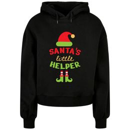 Merchcode Sweatshirt 'Christmas Santa ́s Little Helper' Damen Gr&ouml;&szlig;e M hellgelb / limette / rot / schwarz