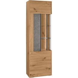 set one by Musterring Vitrine &raquo;Deltona&laquo; mit Sandsteinelement, inkl. Beleuchtung, zwei Farben, B64 x H204 cm braun