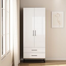 OTTO home Kleiderschrank &raquo;Lucca Schlafzimmerschrank Garderobe hochglanz Bestseller&laquo; Hochwertige schwarze Griffe und Kufengestell, Schlafzimmerschrank 