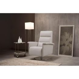 Egoitaliano Sessel &raquo;Kelly Designsessel, Clubsessel & Relaxsessel, bequem, zeitlos elegant&laquo; drehbar, manuelle Relaxfunktion mit Push-Back-Mechanismus grau Leder &raquo;