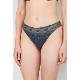 JOOP! Damen JOOP! Tanga &raquo;Beautiful&laquo; florale Spitze, Stretch-Bund, elastisch grau 42