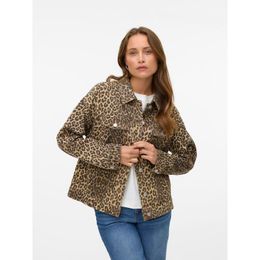 V&eacute;ro Moda Vero Moda Damen Kurzjacke &raquo;VMTESSA LS OVERSIZE DNM AOP JACKET NOOS&laquo; mit Animal-Print S