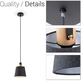 Paco Home Pendelleuchte &raquo;MARTA&laquo; E27 Wohnzimmer Stoffschirm Esszimmer E27 Industrial Design Kabel 1,5m schwarz