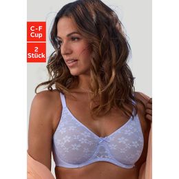Petite Fleur Minimizer-BH Packung, 2 St&uuml;ck, mit B&uuml;gel im attraktiven Doppelpack blau 90, Cup D Minimizer-BH